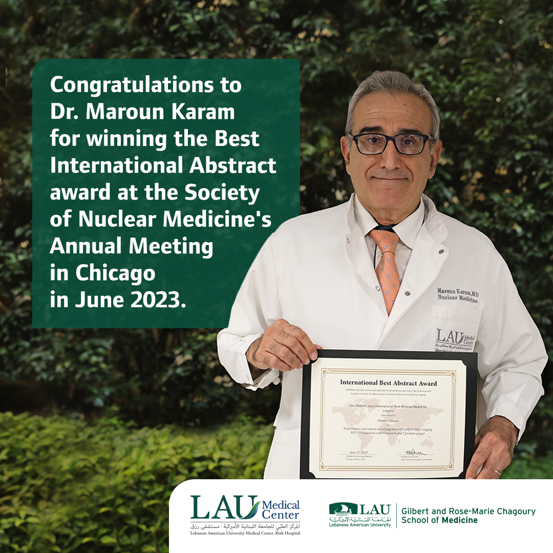 LAUMCRH | Dr. Maroun Karam Receives Best International Abstract Award