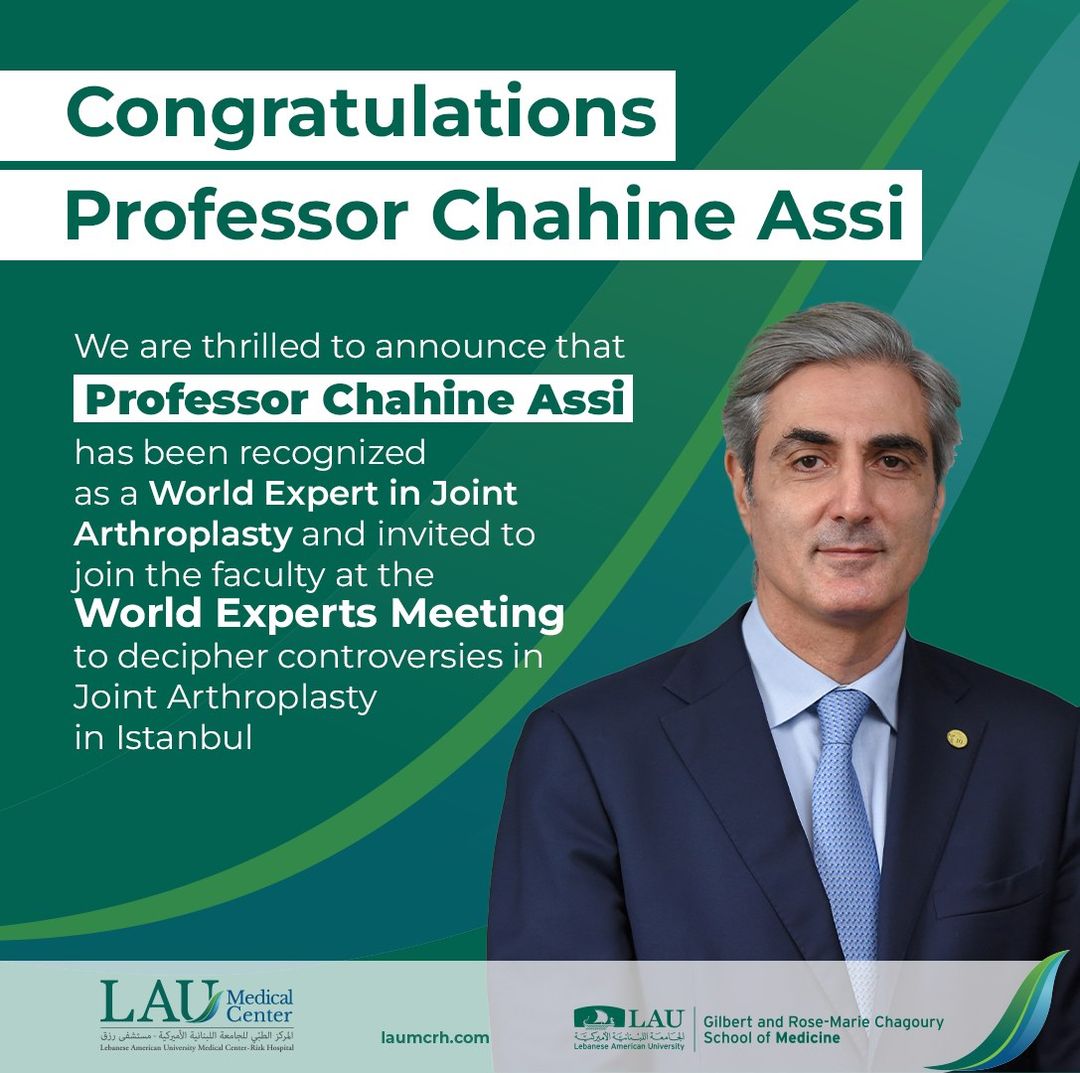 LAUMCRH | Professor Chahine Assi Recognized as World Expert in Joint ...